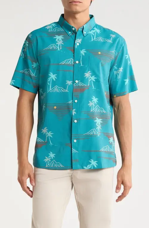 Tori Richard Oasis Short Sleeve Button-down Shirt - Peacock