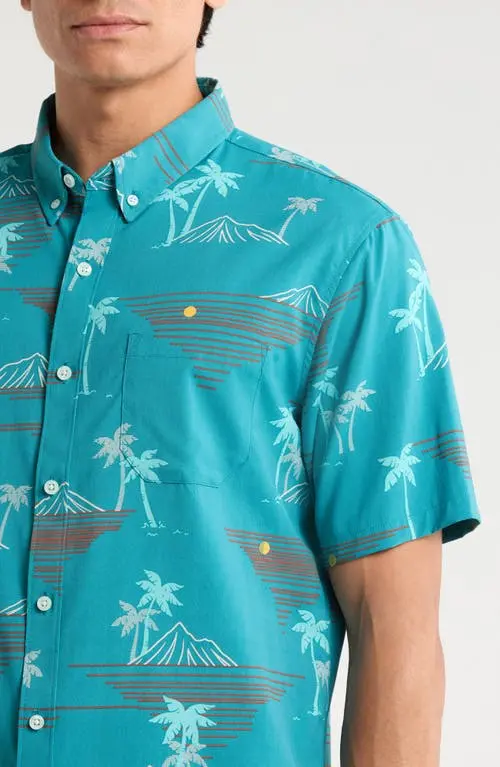 Tori Richard Oasis Short Sleeve Button-down Shirt - Peacock