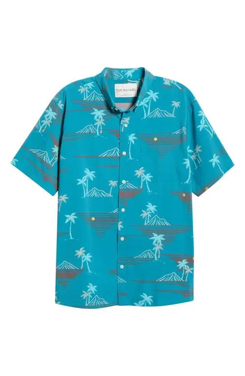 Tori Richard Oasis Short Sleeve Button-down Shirt - Peacock