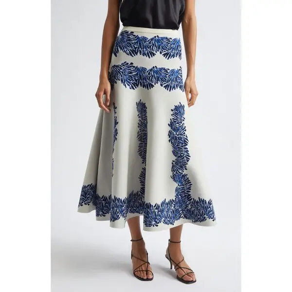 Ulla Johnson Alessia Jacquard Midi Skirt - Lapis