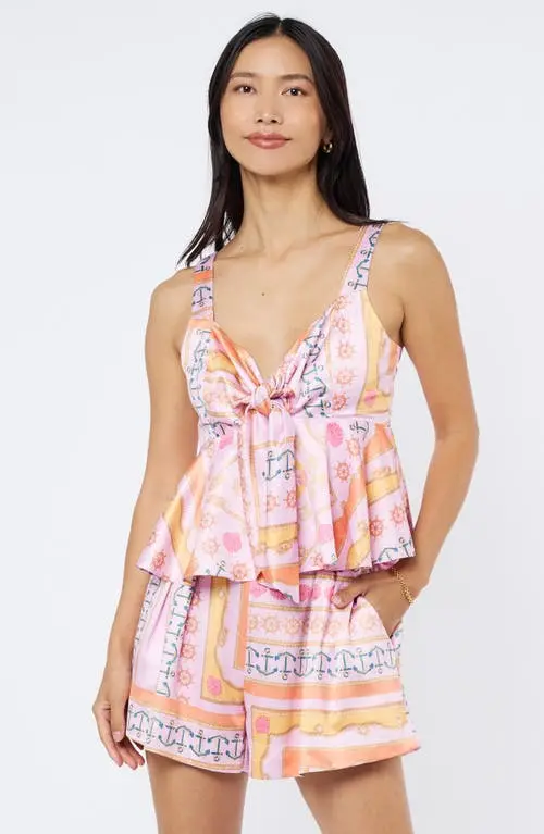 CIEBON Adela Nautical Print Sleeveless Top