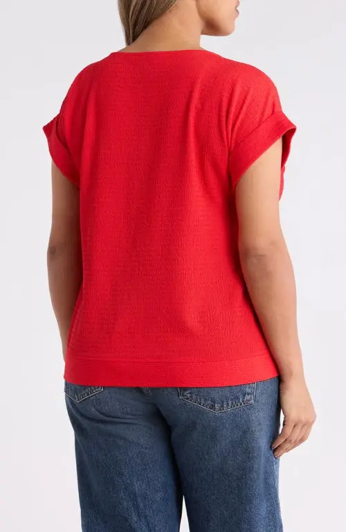 Jones New York Textured Dolman Top With Side Tie Detail