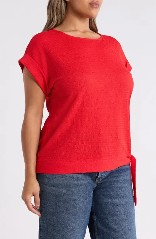 Jones New York Textured Dolman Top With Side Tie Detail