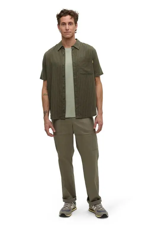 TENTREE Dundas Shirt - Deep Olive/double Stripe