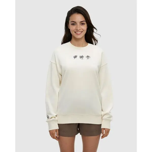 TENTREE Haiti Embroidery Relaxed Crew - Undyed/graphite