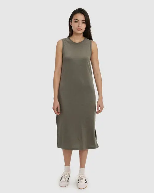 TENTREE Valley Dress - Deep Olive