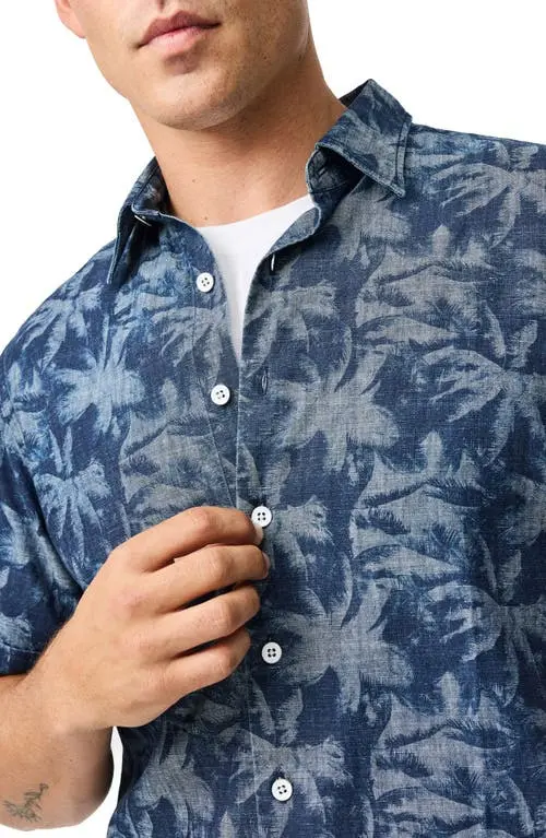 Rodd & Gunn Arthurs Pass Palm Print Short Sleeve Button-up Shirt