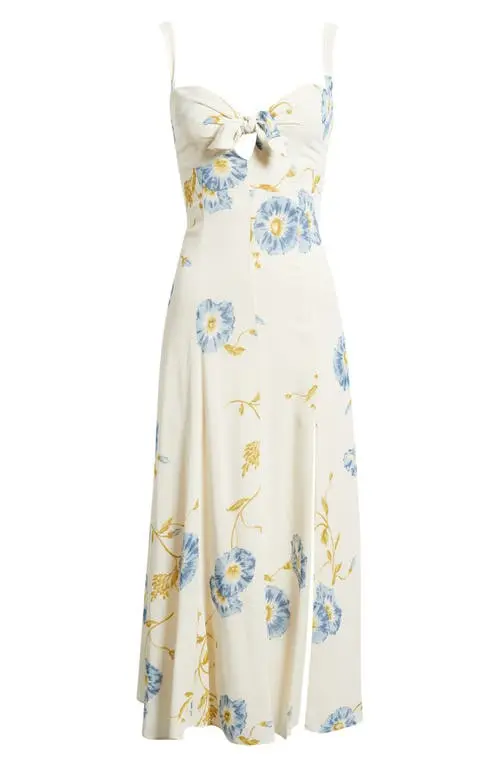 REFORMATION Aislinn Floral Tie Front Midi Dress