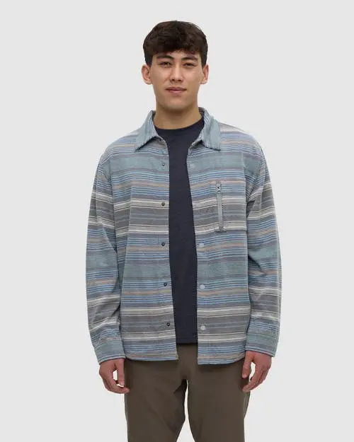 TENTREE Thompson Shacket - Graphite Multi Stripe