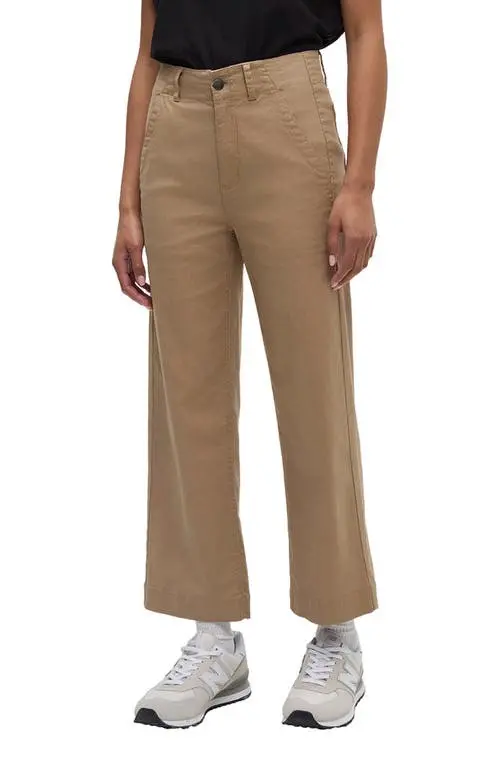 TENTREE Slocan Wide Leg Cropped Trousers - Khaki