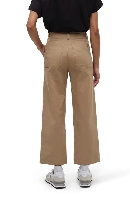 TENTREE Slocan Wide Leg Cropped Trousers - Khaki