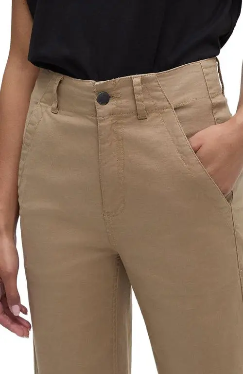 TENTREE Slocan Wide Leg Cropped Trousers - Khaki