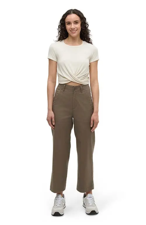 TENTREE Slocan Wide Leg Cropped Trousers - Timber