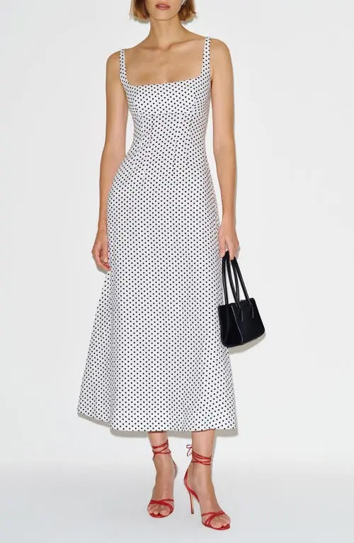 REFORMATION Sabine Polka Dot Linen Dress - Eclipse Dot