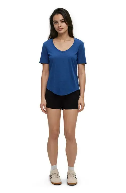 TENTREE Tencel Knit V-neck T-shirt - Nightfall Heather