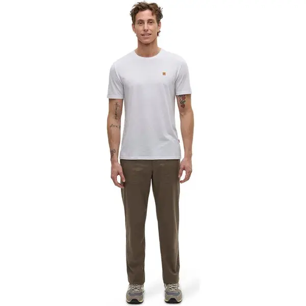 TENTREE Nelson Pant Hemp Blend Trousers With Elasticated Waistband And Zippered Pocket - Timber