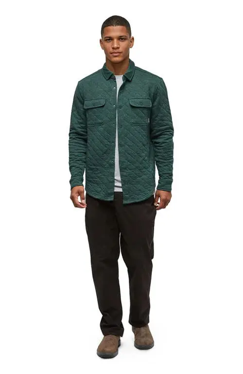 TENTREE Quilted Colville Shacket - Forest Pine Heather