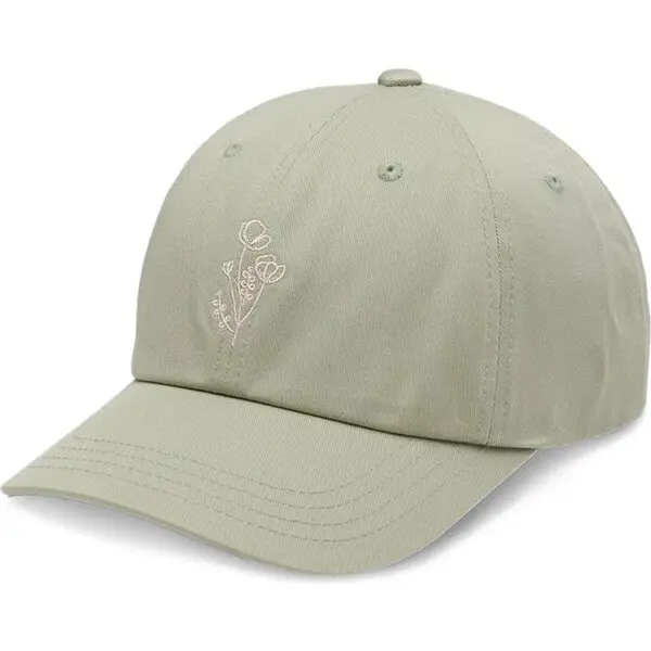 TENTREE Flower Embroidery Baseball Cap - Light Moss/white Oak