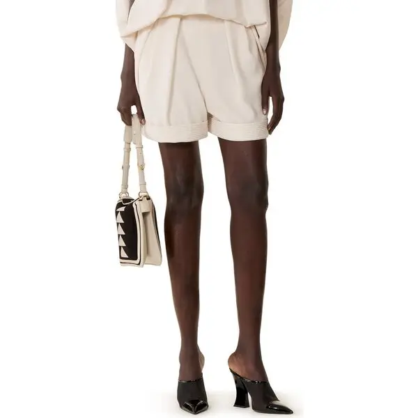 LANVIN Crepe Pleated Shorts - Beige