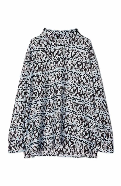 LANVIN High-neck Printed Silk Top