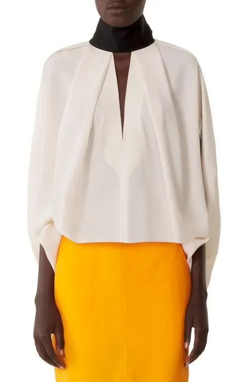 LANVIN Asymmetrical Midi Skirt In Paper And Viscose - Mandarin