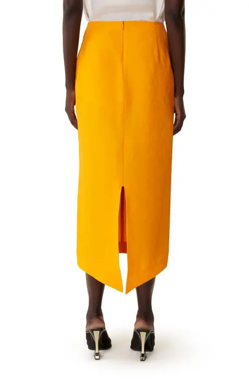 LANVIN Asymmetrical Midi Skirt In Paper And Viscose