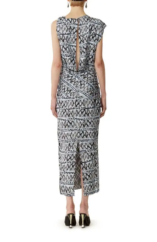 LANVIN Printed Silk Patchwork Dress
