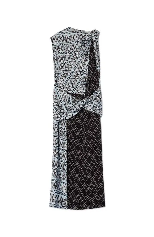 LANVIN Printed Silk Patchwork Dress