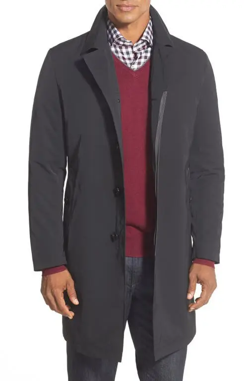 SANYO Tech Fiber Trench Coat With Removable Liner - Black