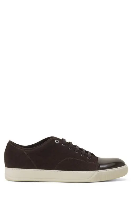LANVIN Dbb1 Patent Leather And Suede Sneakers - Brown