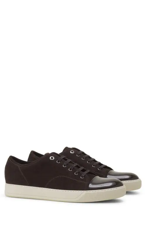 LANVIN Dbb1 Patent Leather And Suede Sneakers - Brown