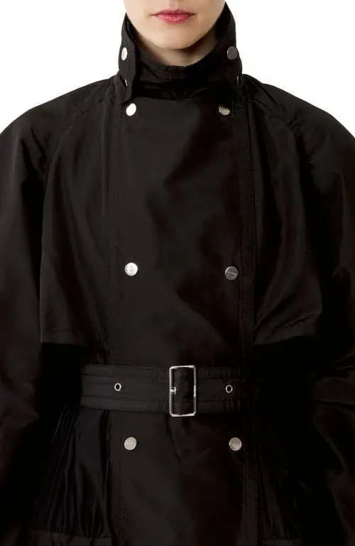 LANVIN Bi-material Trench Coat In Silk Faille And Charmeuse