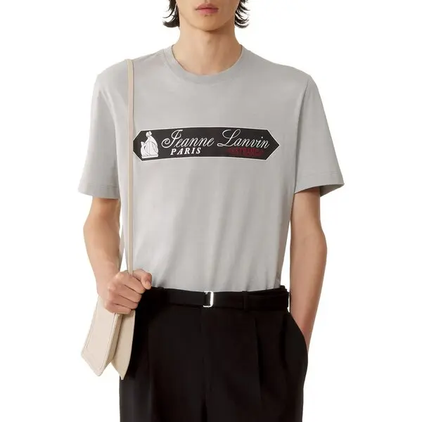 LANVIN Printed Signature Label T-shirt - Grey