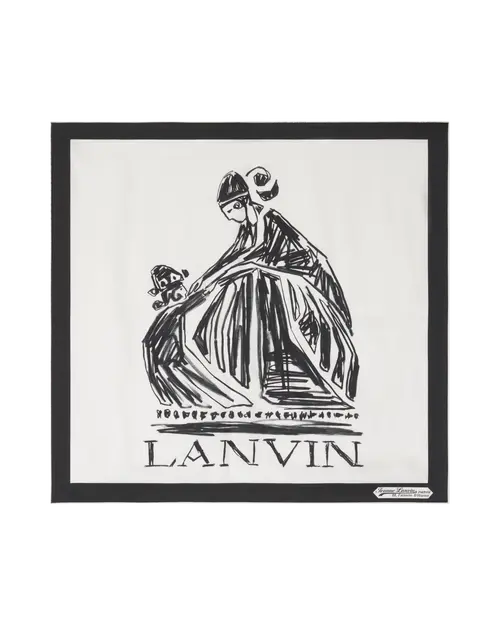 LANVIN Mother & Daughter Printed Silk Scarf - White/black