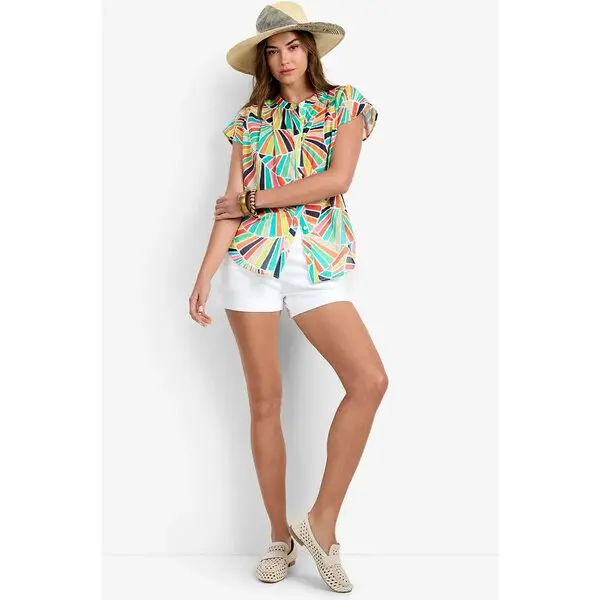 Trina Turk Printed Cotton Voile Blouse - Coppelia