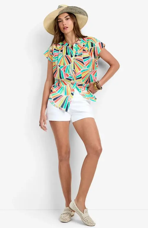 Trina Turk Printed Cotton Voile Blouse