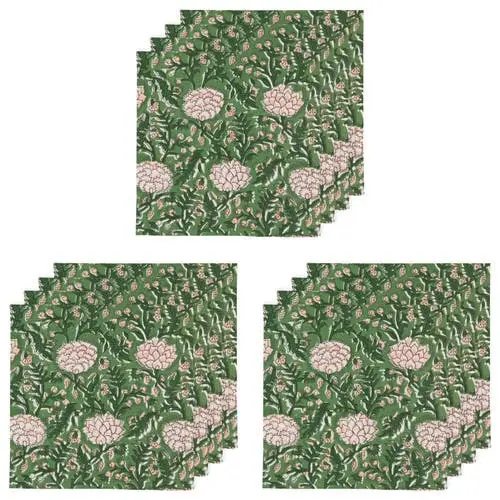 DANICA BRANDS Peony Block Print Napkinset Of 12