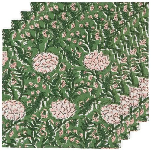 DANICA BRANDS Peony Block Print Napkinset Of 12