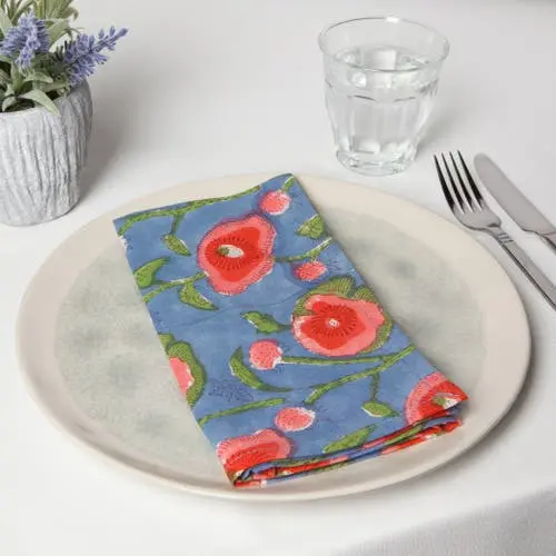 DANICA BRANDS Poppy Print Napkinset Of 12