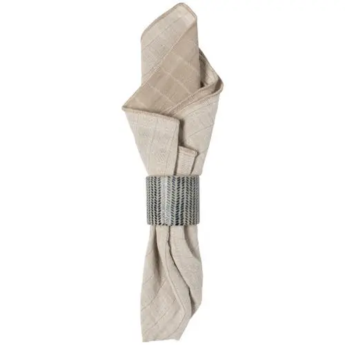DANICA BRANDS Element Napkin Ringset Of 12 - Houndstooth