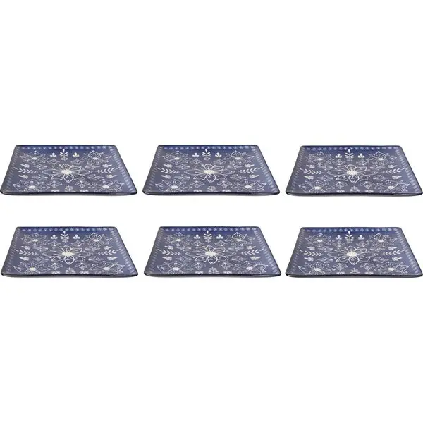 DANICA BRANDS Porto Stamped Plateset Of 6