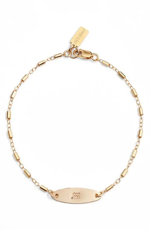 SET & STONES 14k Gold-filled Zodiac Sign Id Bracelet - Aquarius