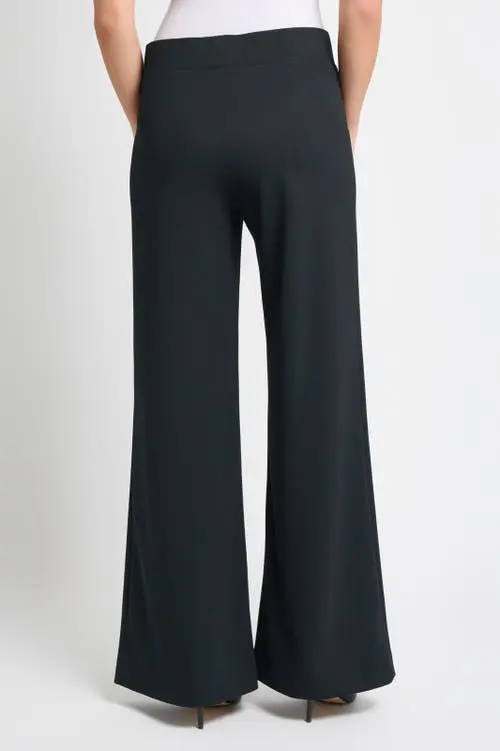 Ming Wang Stretch Deco Crepe Wide-leg Pants