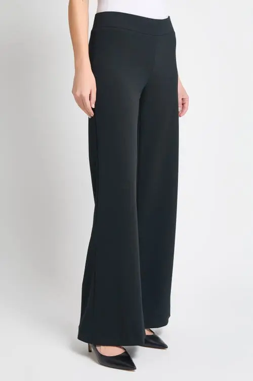 Ming Wang Stretch Deco Crepe Wide-leg Pants