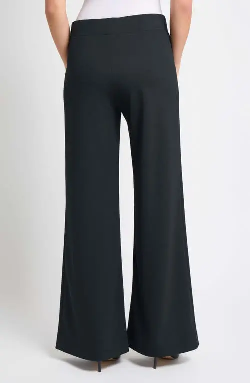 Ming Wang Stretch Deco Crepe Wide-leg Pants