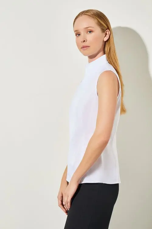 Ming Wang Sleeveless Woven Shell