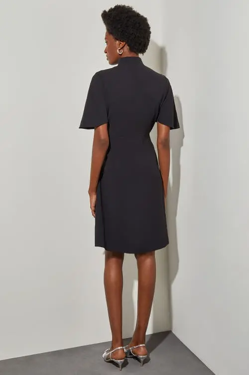 Ming Wang Wrap Dress With Butterfly Sleeves