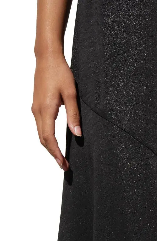Ming Wang Shimmer Woven Midi Dress