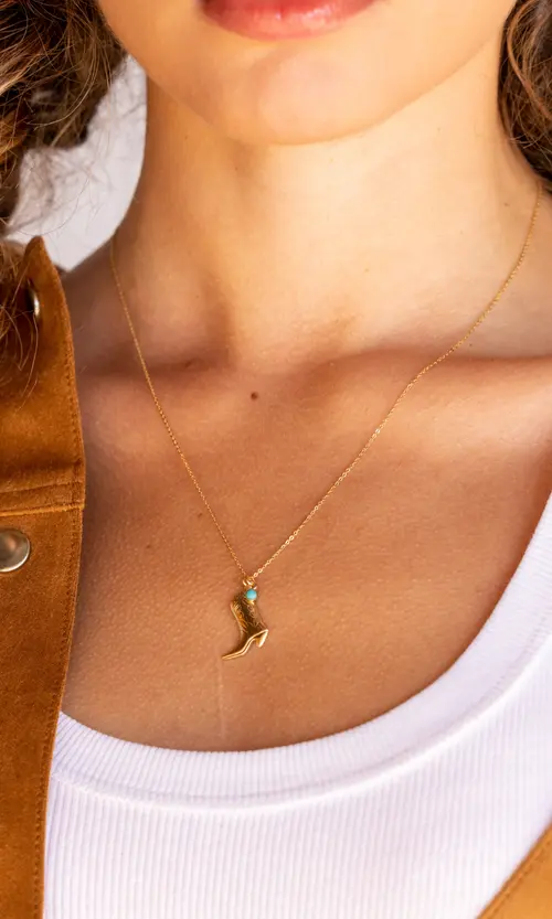 SET & STONES Ryder Necklace With Cowboy Boot Charm