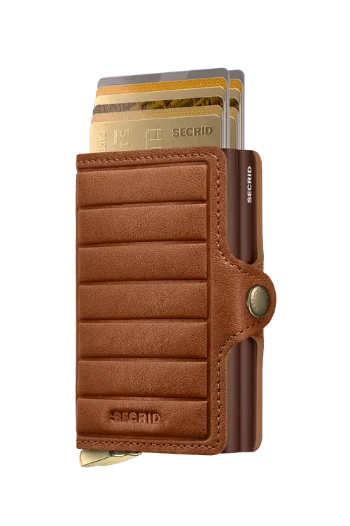 SECRID Premium Twinwallet+ Embossed Lines - Cognac